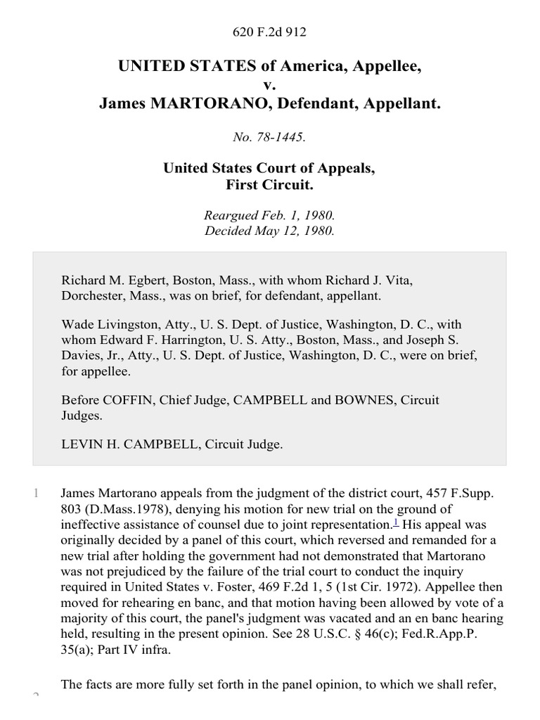 Martorano Appeal on Joint Representation | PDF | En Banc | Judicial ...