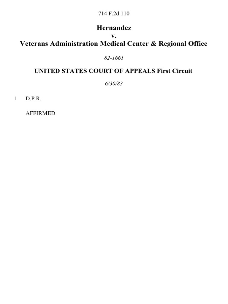 Hernandez v. VA Medical Center Case Summary | PDF | Federal Reporter ...