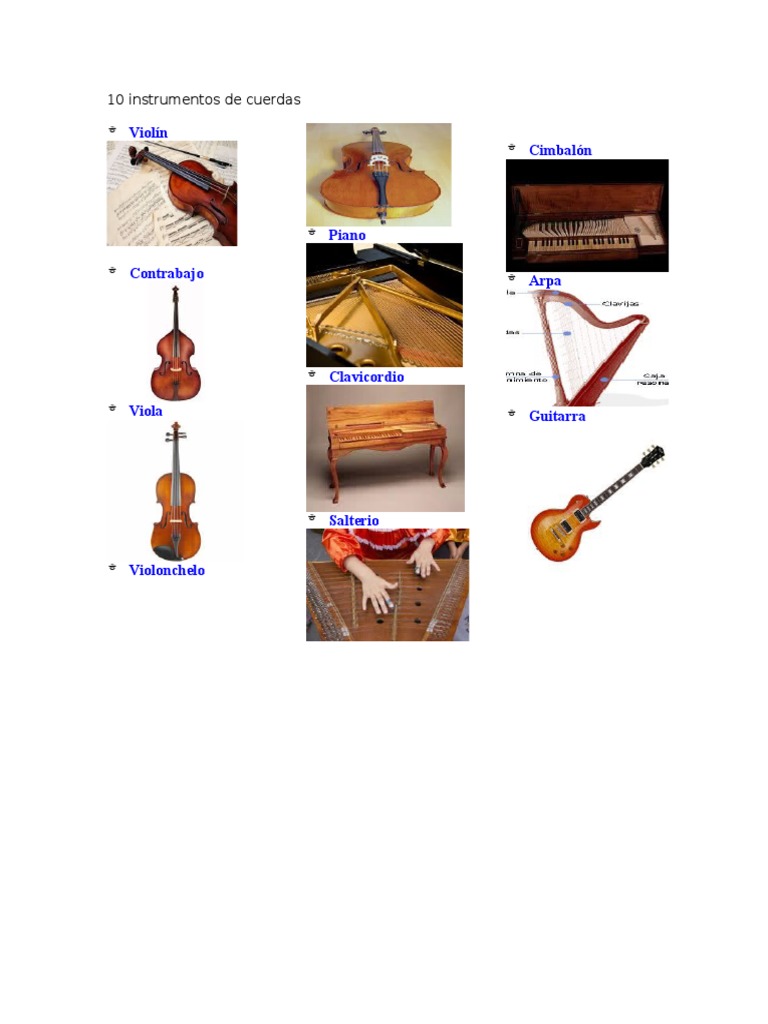 10 Instrumentos de Cuerdas | PDF | Instrumentos musicales | Tecnología ...