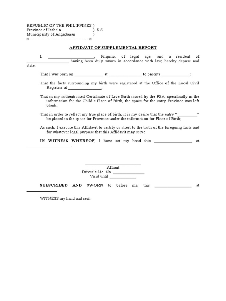 Affidavit of Supplemental Report | PDF