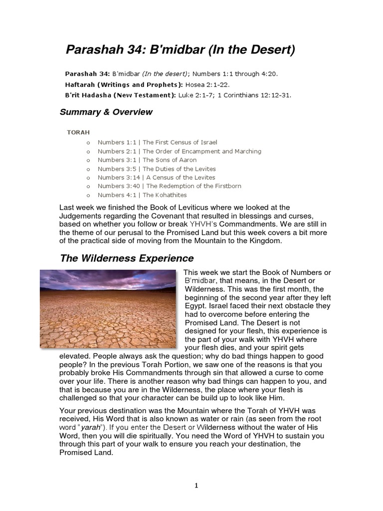 Parashah 34 B'Midbar | PDF | Book Of Numbers | Serpents In The Bible