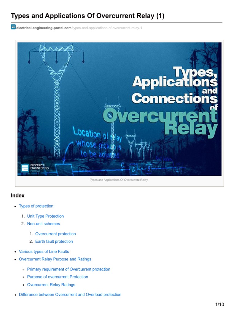 Overcurrent Relay Types and Uses | PDF | Relay | Electric Power System
