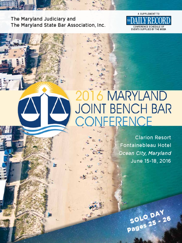 2016 Maryland Joint Bench Bar Conference Program Guide | PDF ...