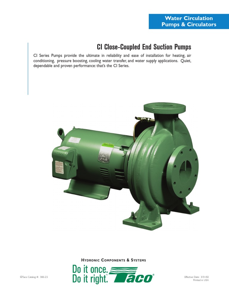CI Close-Coupled End Suction Pumps: Water Circulation Pumps ...