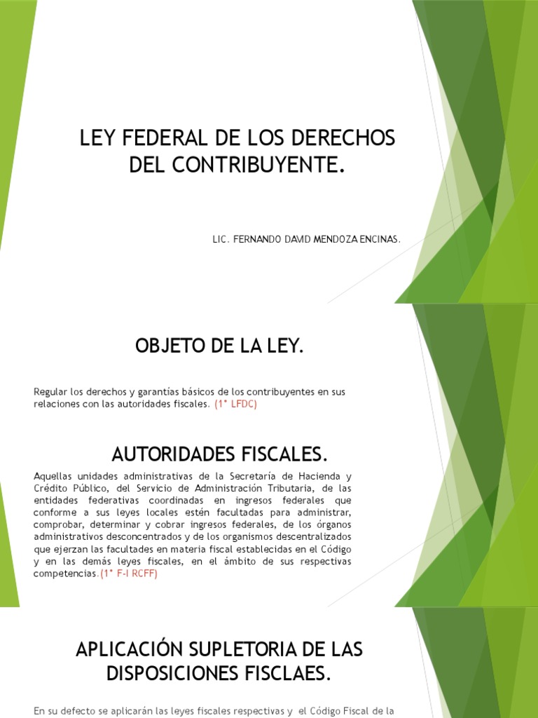 Ley Federal De Los Derechos Del Contribuyente Pdf Justicia Crimen 4784