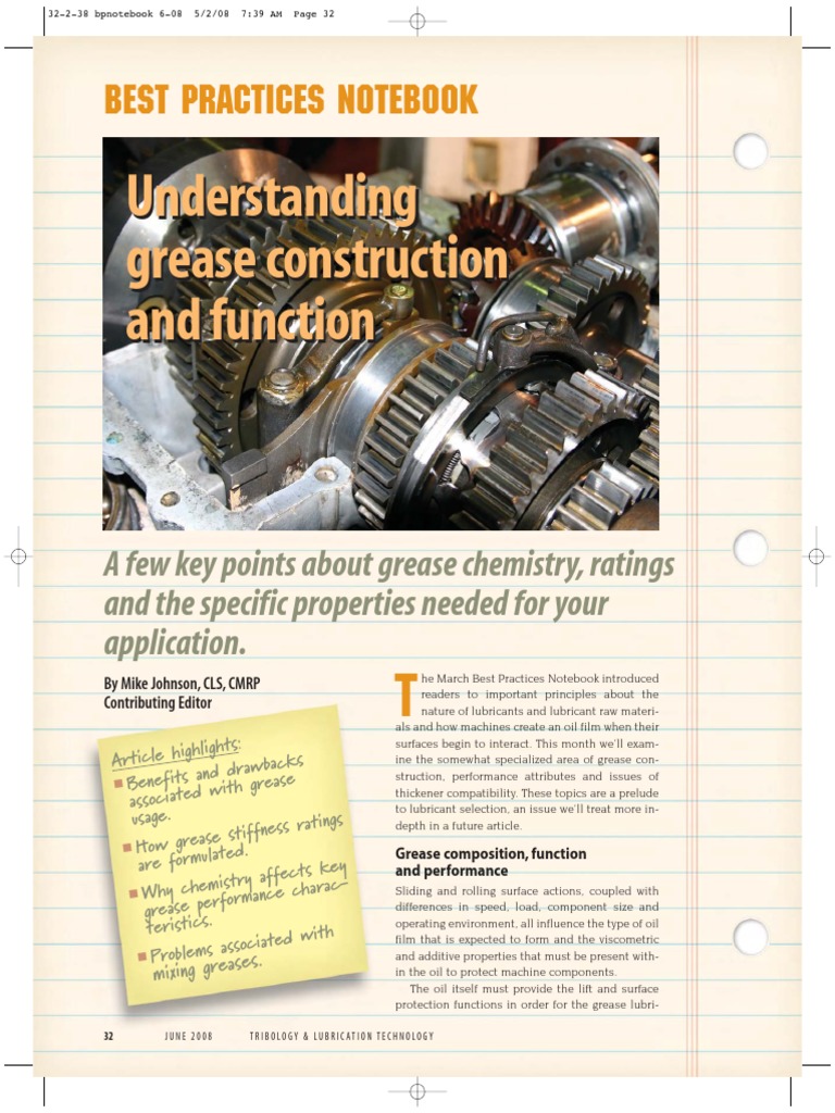 Grease Construction and Function | PDF | Soap | Lubricant