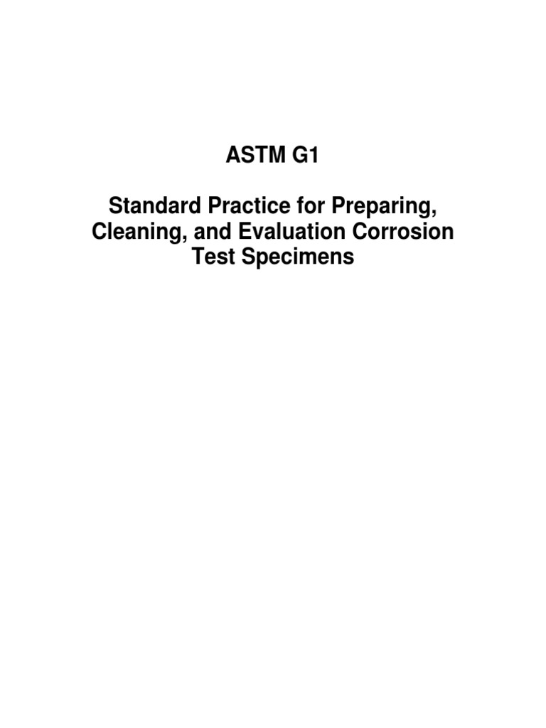 ASTM G1 Standard Practice | PDF
