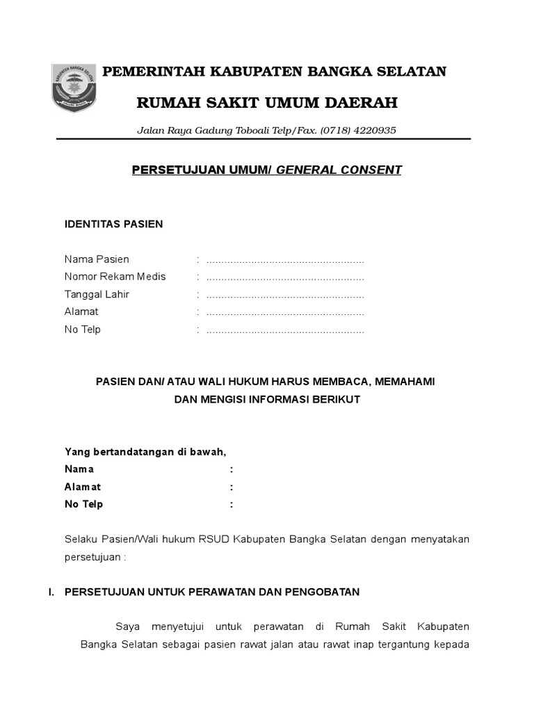 Formulir Persetujuan Umum | PDF