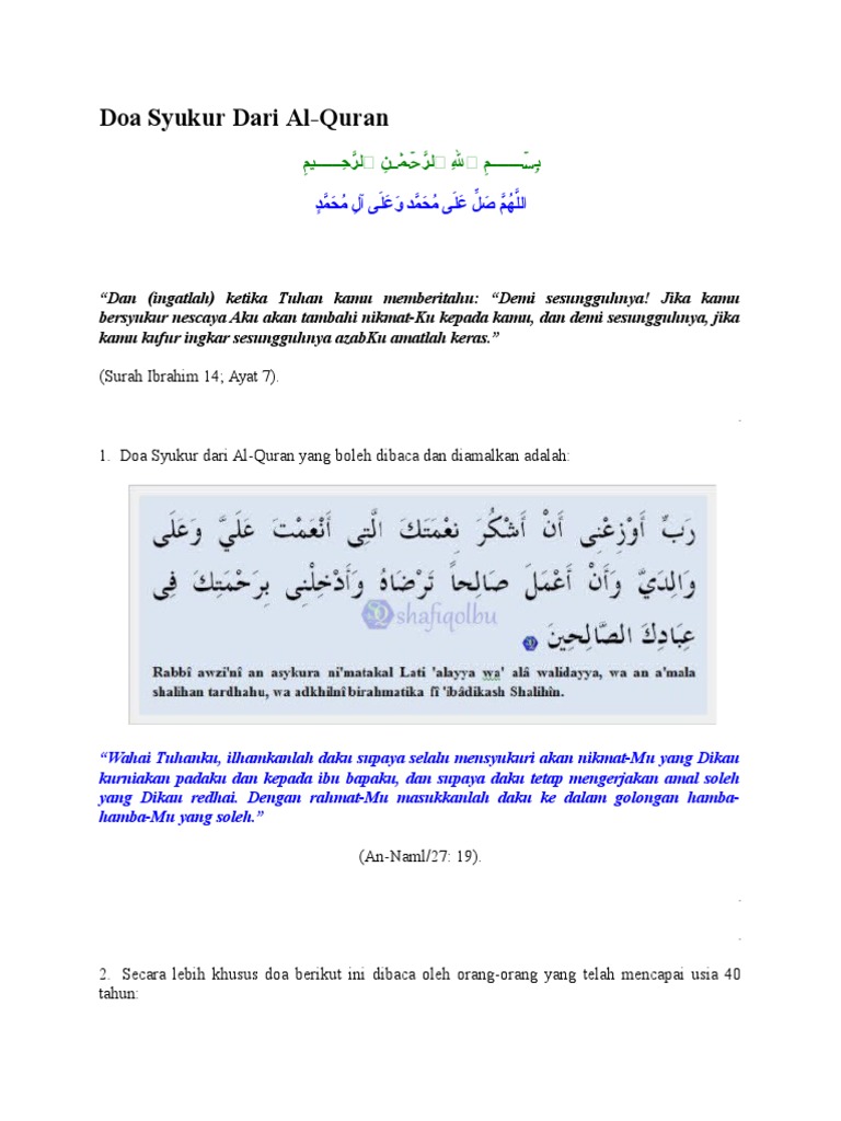 Doa Syukur | PDF