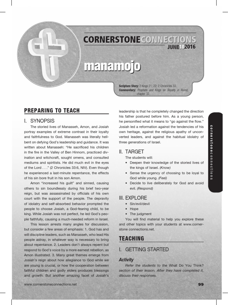 2nd Quarter 2016 Lesson 12 Cornerstone Connections Teachers' Guide ...