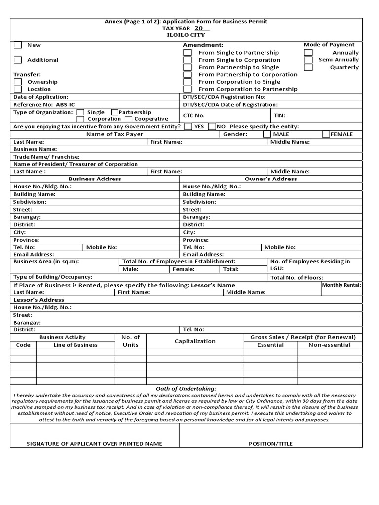 Unified Bus Permit Application Form | PDF | Lease | Corporations