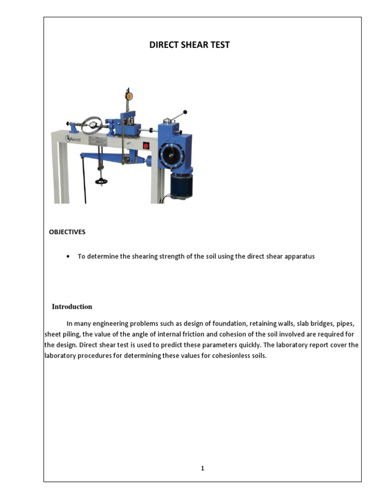 Direct Shear Test (Complete Report) | PDF | Soil | Friction