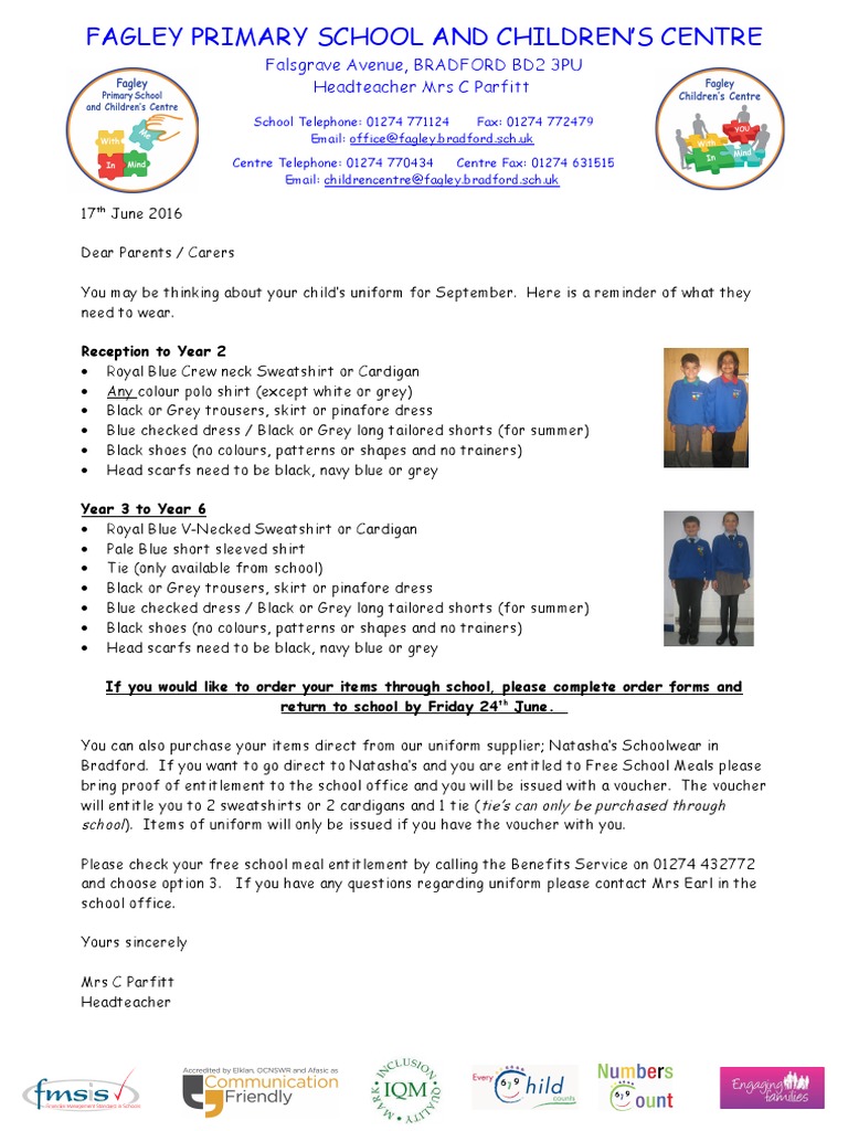 Uniform Letter To Parents | PDF