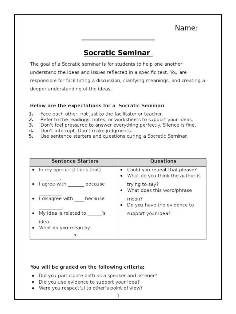 Socratic Seminar | PDF | Career & Growth