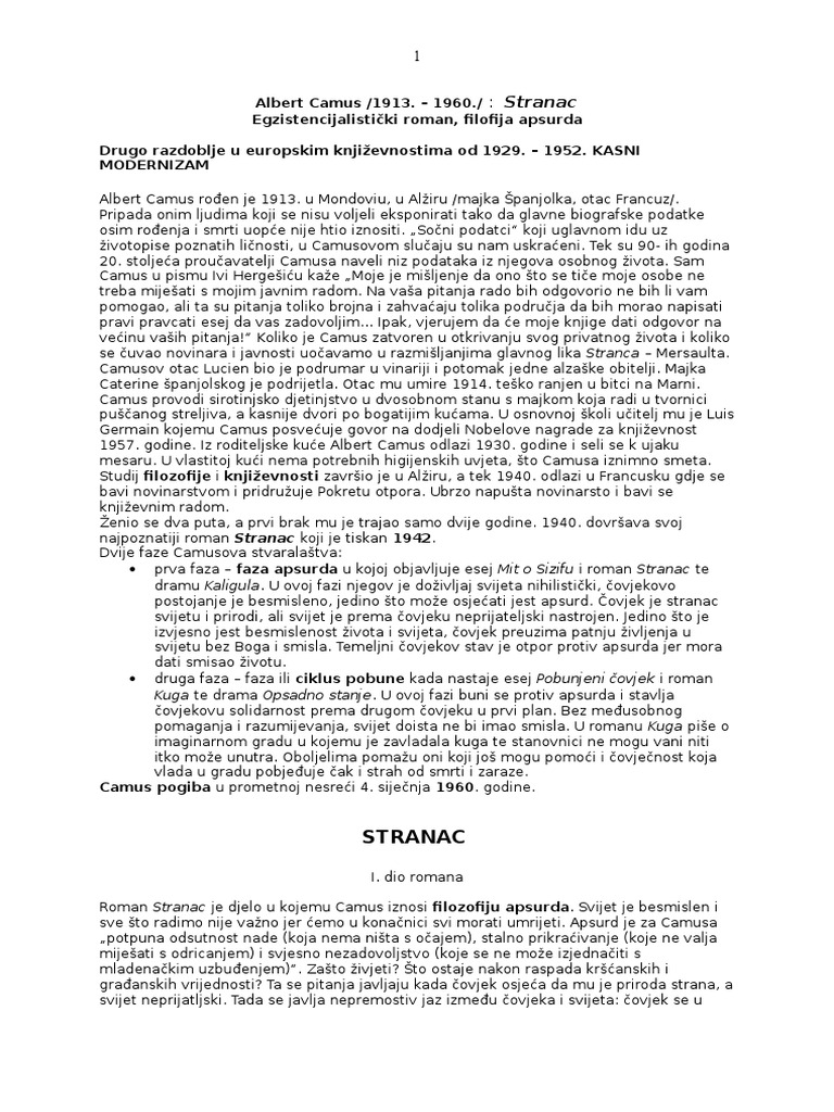 Albert Camus-Stranac | PDF