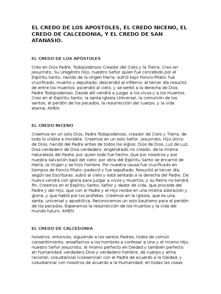 El Credo de Los Apostoles | PDF | espíritu Santo | Salvación