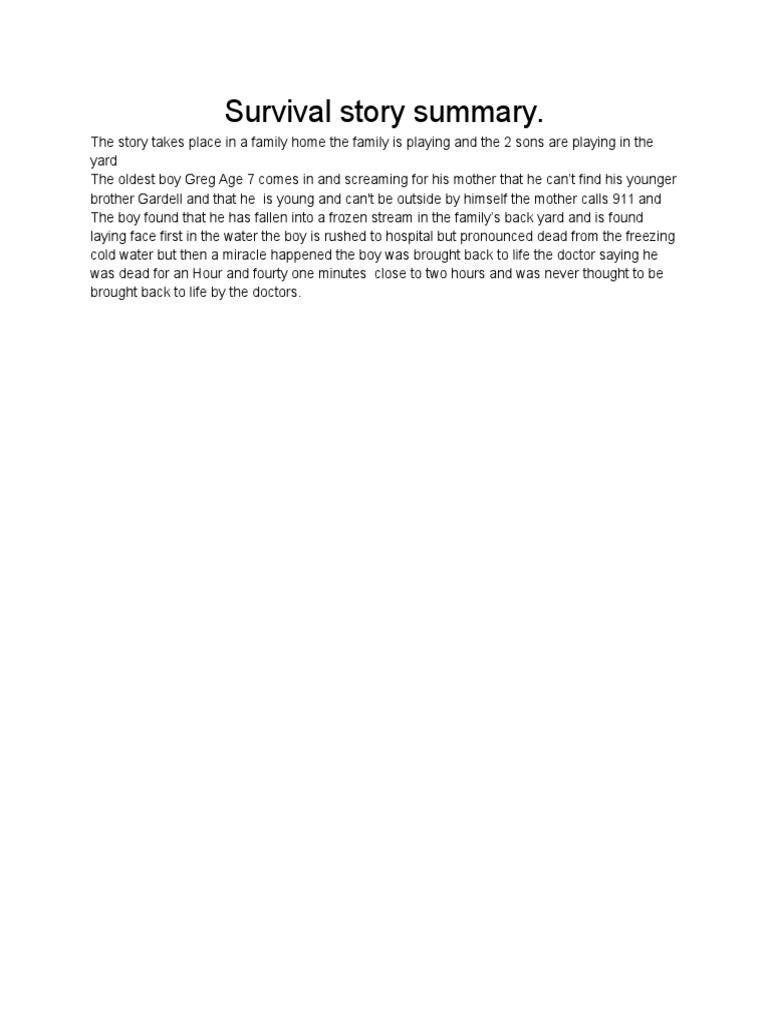 Survivalstorysummary | PDF