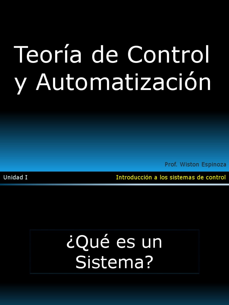Introducción A La Teoría de Control | PDF | Sistema de control | Teoría ...