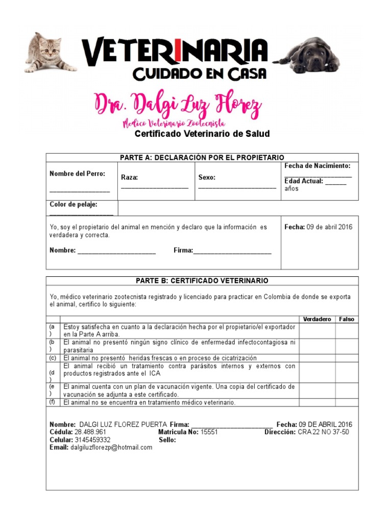 Dónde Puedo Obtener Un Certificado De Salud Para Mi Perro
