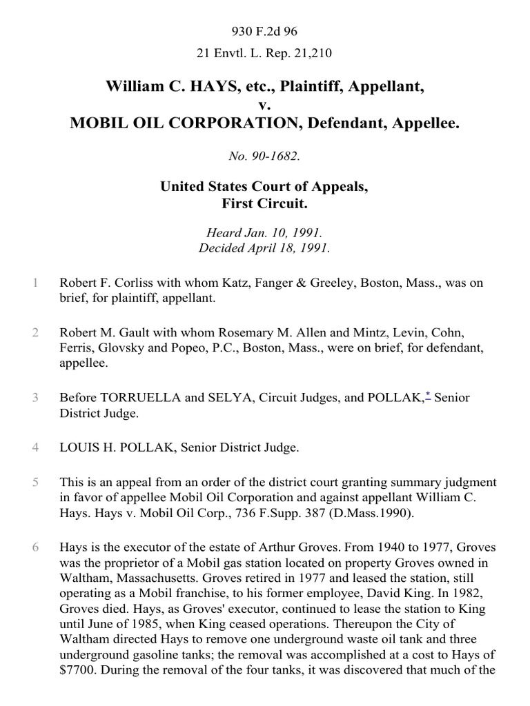 Mobil Oil Indemnity Appeal Decision | PDF | Indemnity | Statute Of Limitations