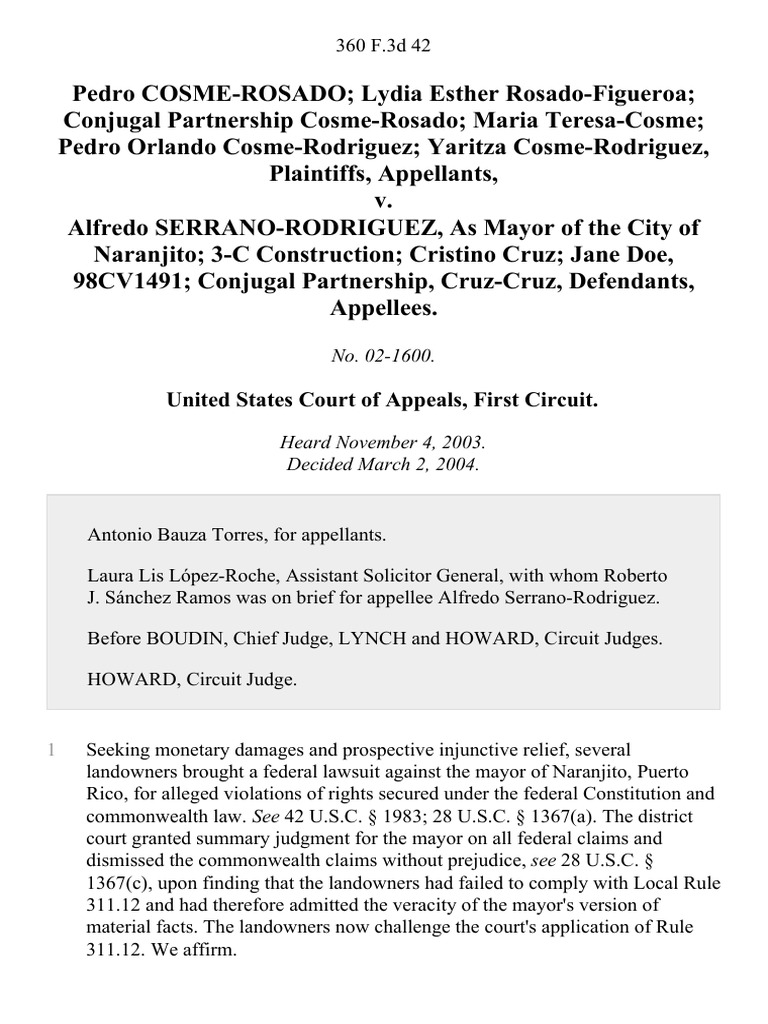 Pedro Cosme-Rosado Lydia Esther Rosado-Figueroa Conjugal Partnership ...