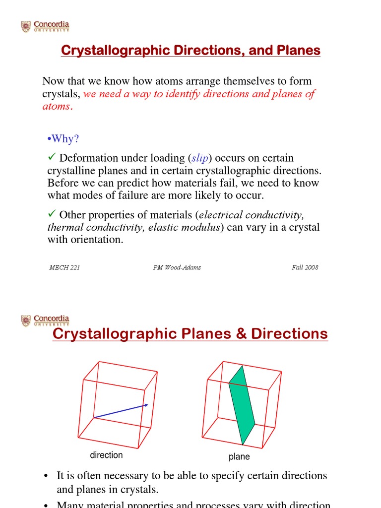Crystal Directions and Planes | PDF | Crystal Structure | Euclidean ...