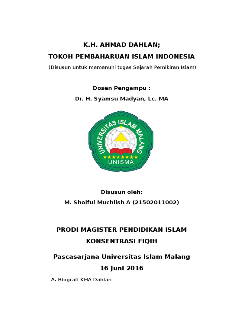 Sejarah Pemikiran KH Ahmad Dahlan | PDF