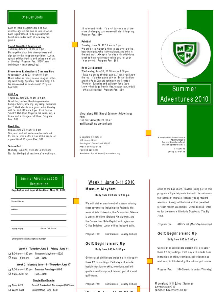 Summer Adventures Tri-Fold | PDF