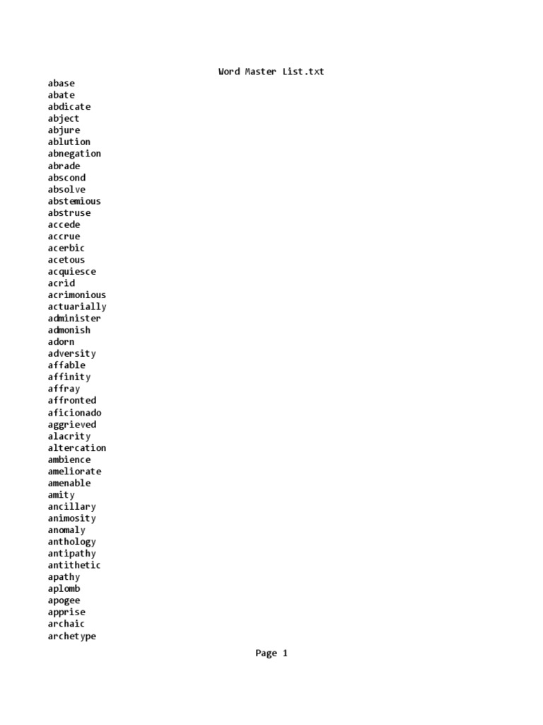 Comprehensive Word Master List | PDF | Religion & Spirituality