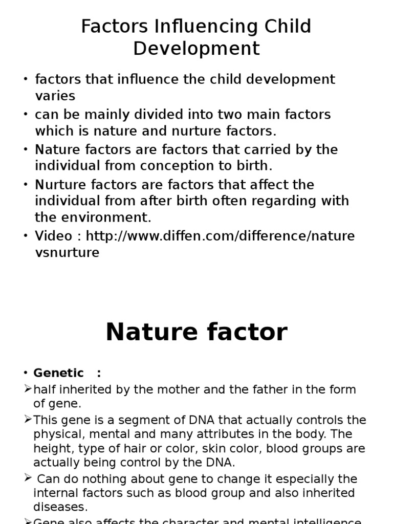 Factors Influencing Child Development | PDF | Psychological Concepts ...