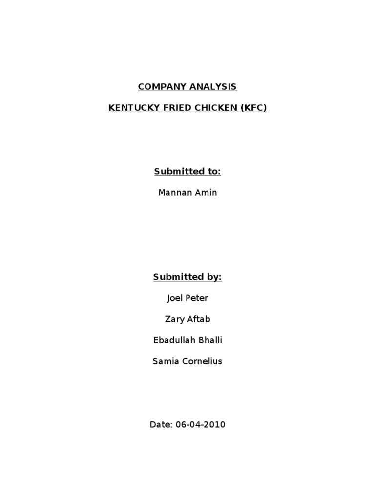 KFC Competitive Analysis and Strategies | PDF | Fast Food Restaurants ...