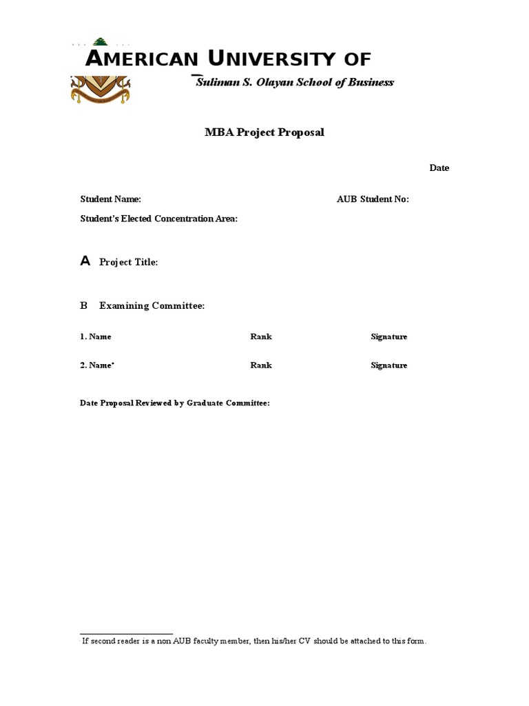 MBA Proposal | PDF