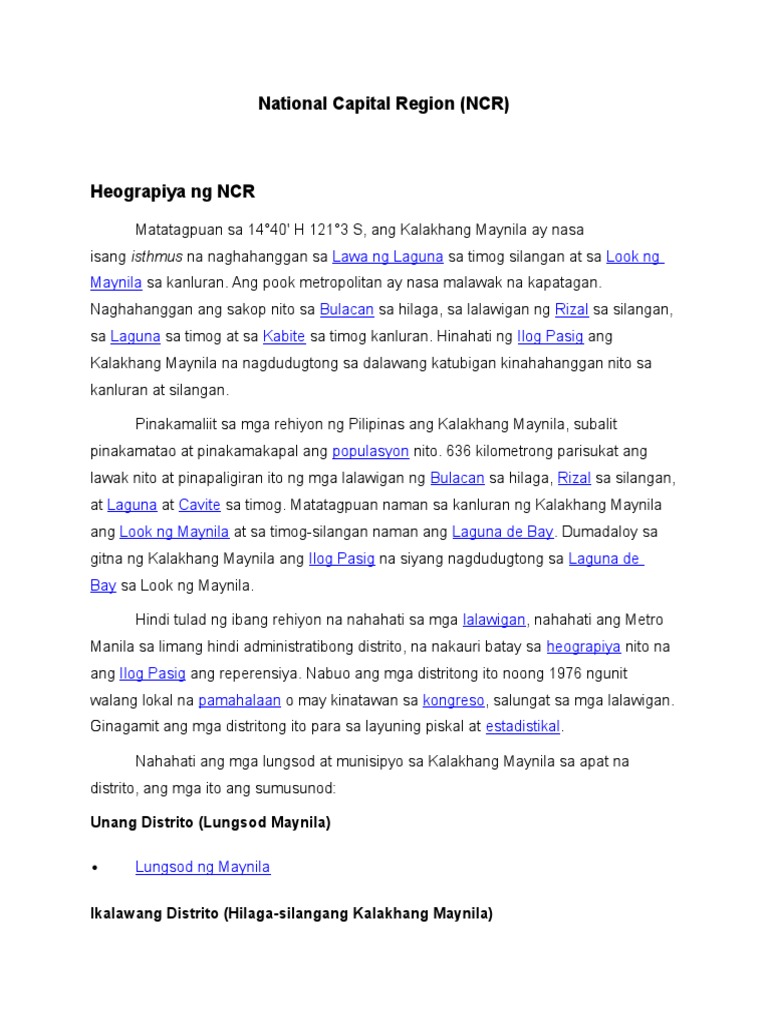 National Capital Region (NCR) | PDF