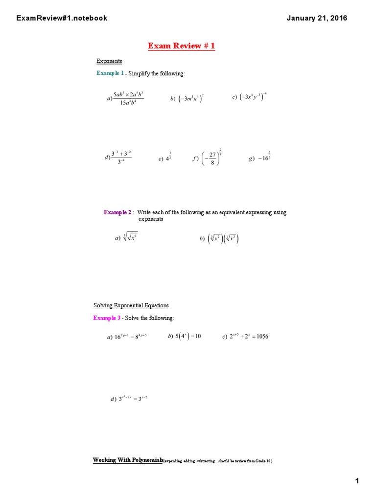 Exam Review #1 PSK4U | PDF