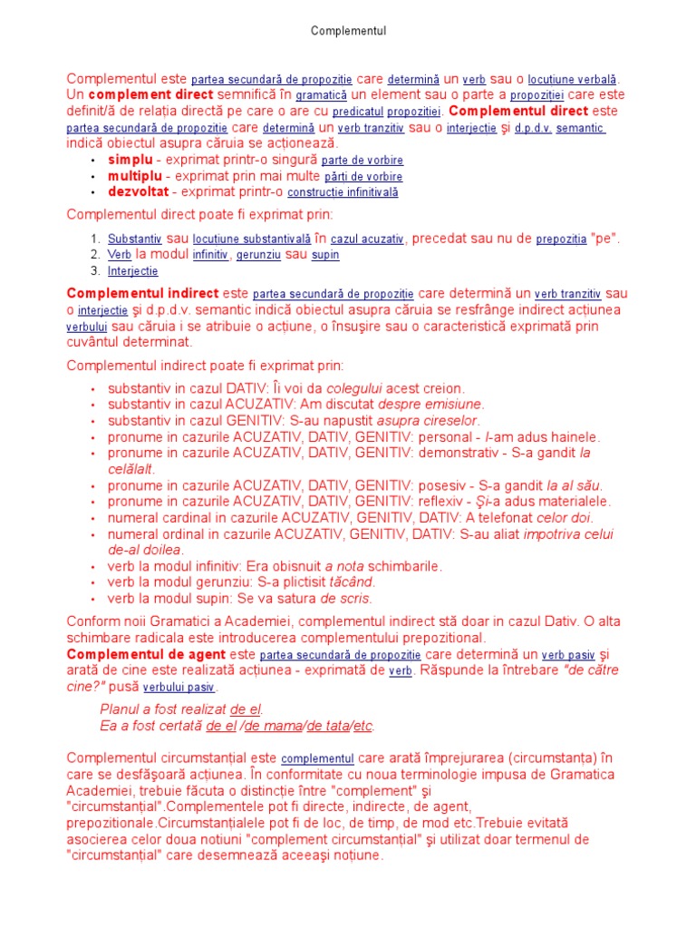 Complementul | PDF