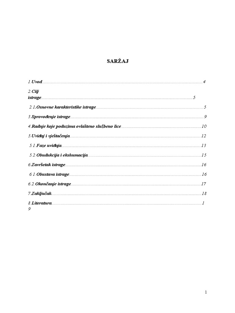 Istraga 1 | PDF