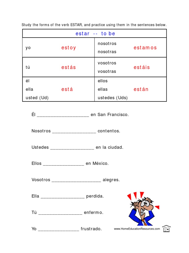 Ser Estar Adjectives Free Practice Sheets | PDF | Relaciones ...