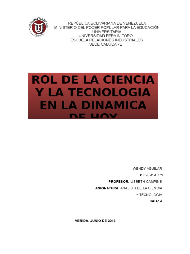 Ensayo Critico Rol de La Ciencia y Tecnologia | PDF