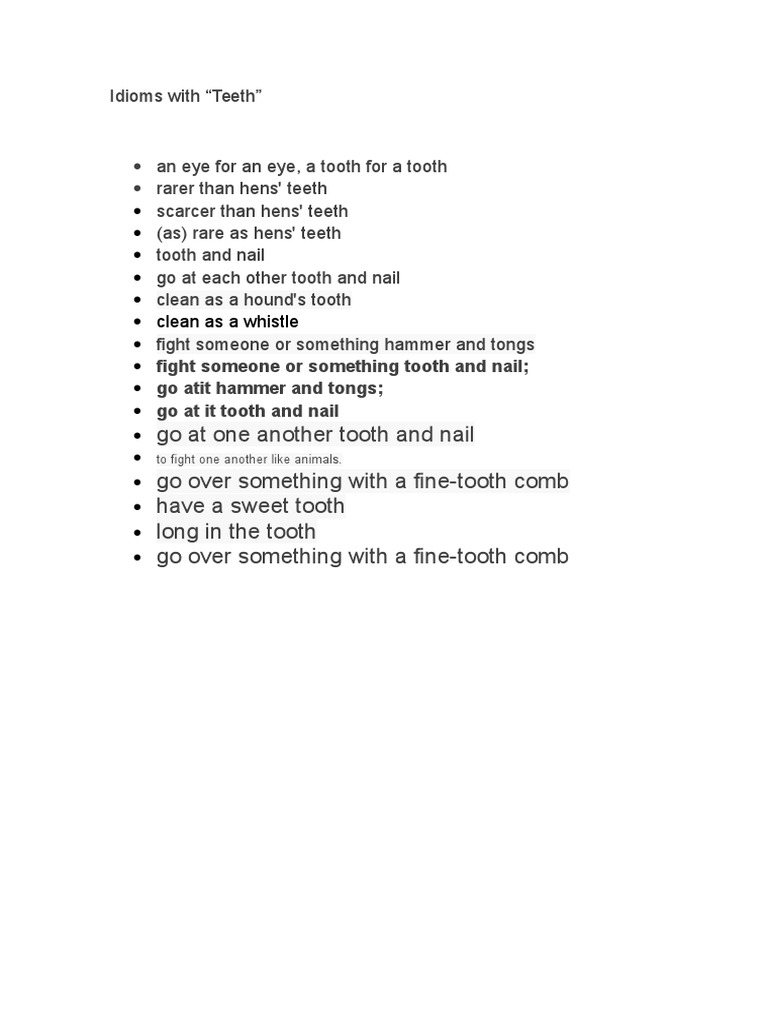 Idioms With Teeth | PDF
