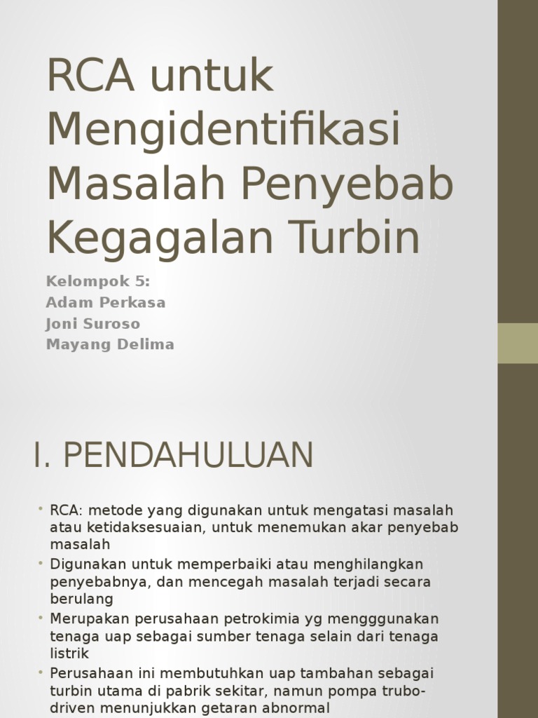 Kel 5 - RCA Untuk Mengidentifikasi Masalah Penyebab Kegagalan Turbin ...