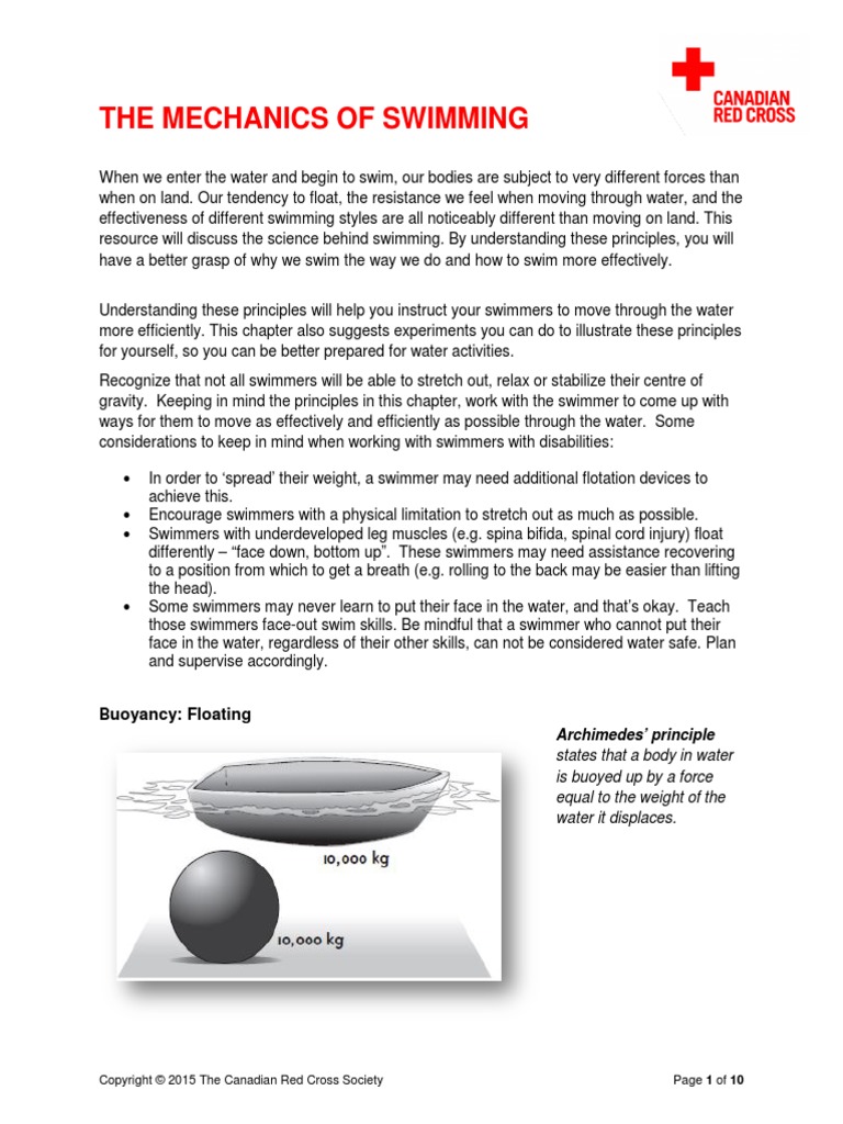 The Mechanics of Swimming - Final - EN | PDF | Buoyancy | Lever