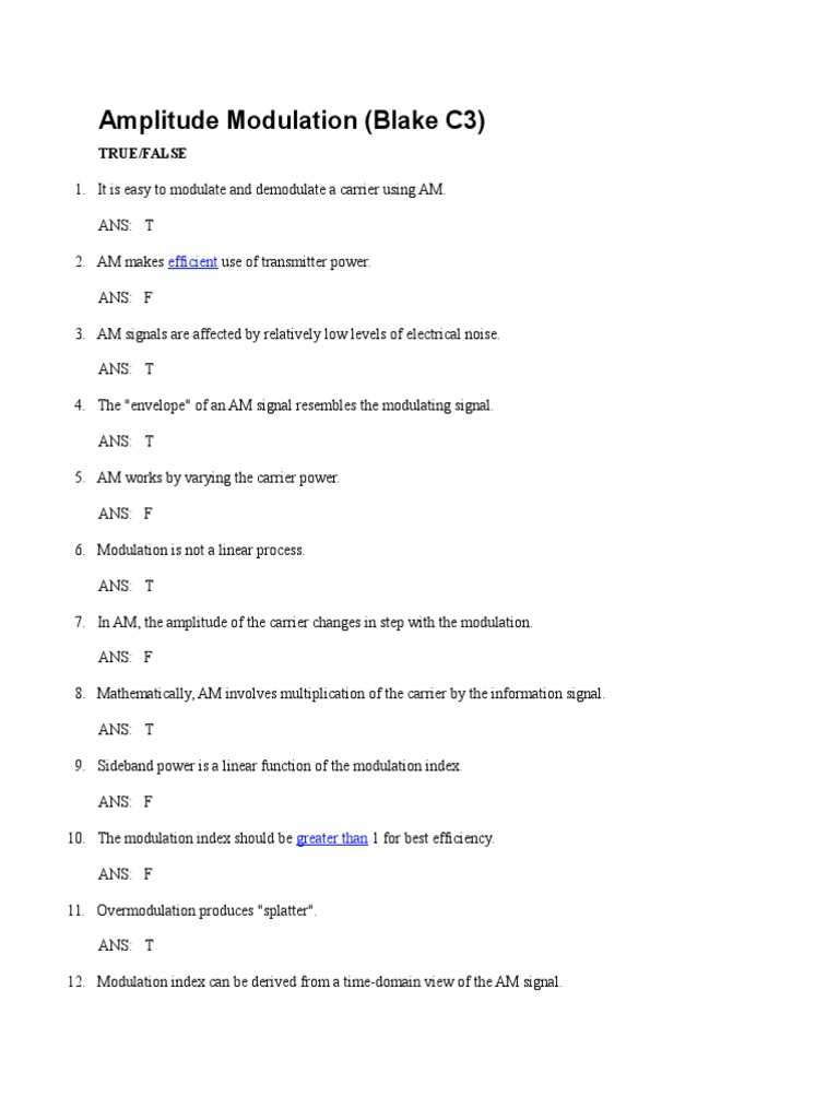 Amplitude Modulation (Blake C3) : Efficient | PDF | Teaching Methods ...