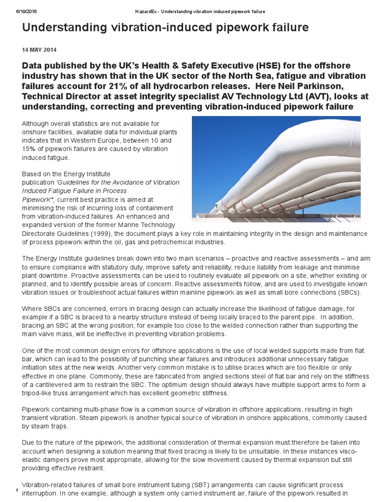 Understanding Vibration-Induced Pipework Failure | PDF | Fatigue ...