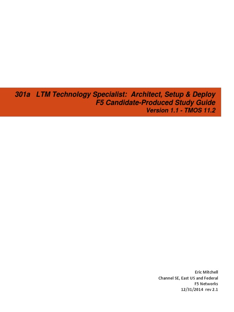 F5 301a - Study Guide - LTM Specialist r2 | PDF | Port (Computer Networking) | Hypertext ...