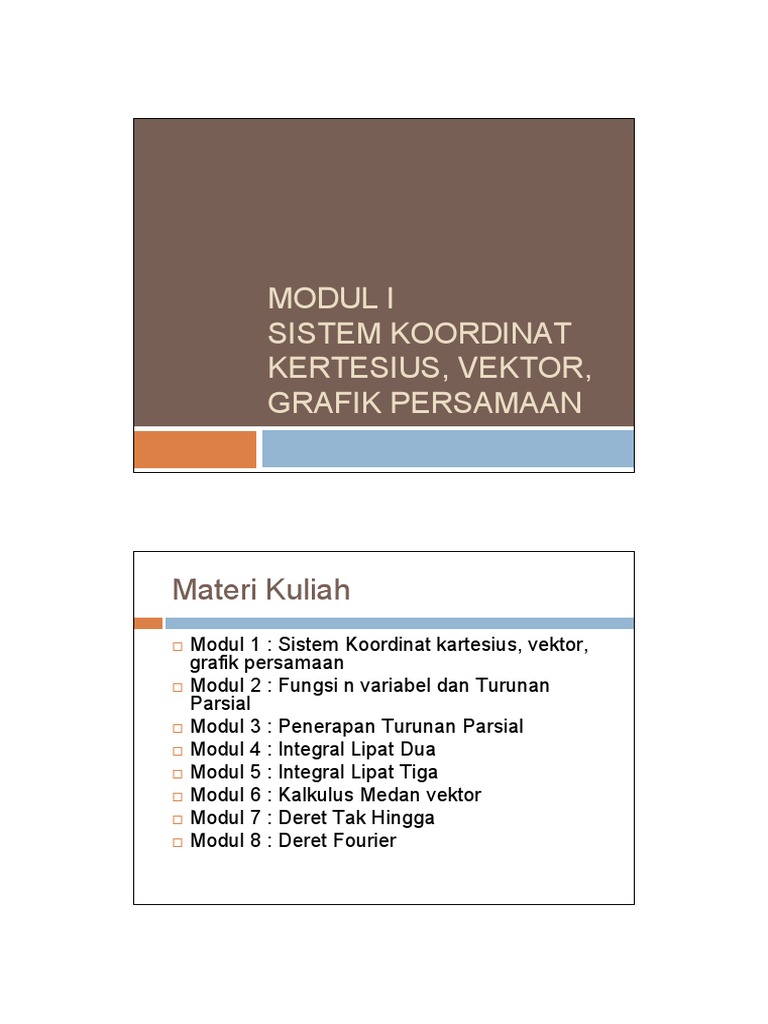 Modul 1 Koordinat Kartesius, Grafik Dan Vektor R3.Pdfx | PDF
