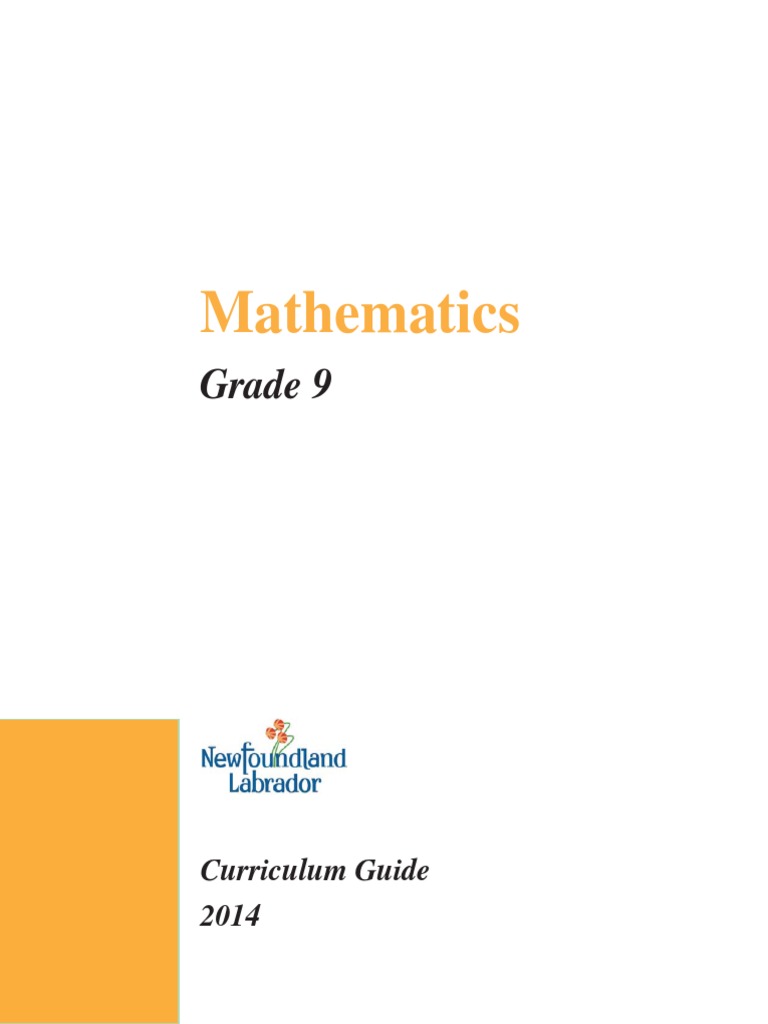Mathematics Grade9 Curriculum Guide 2014 | PDF | Educational Assessment ...
