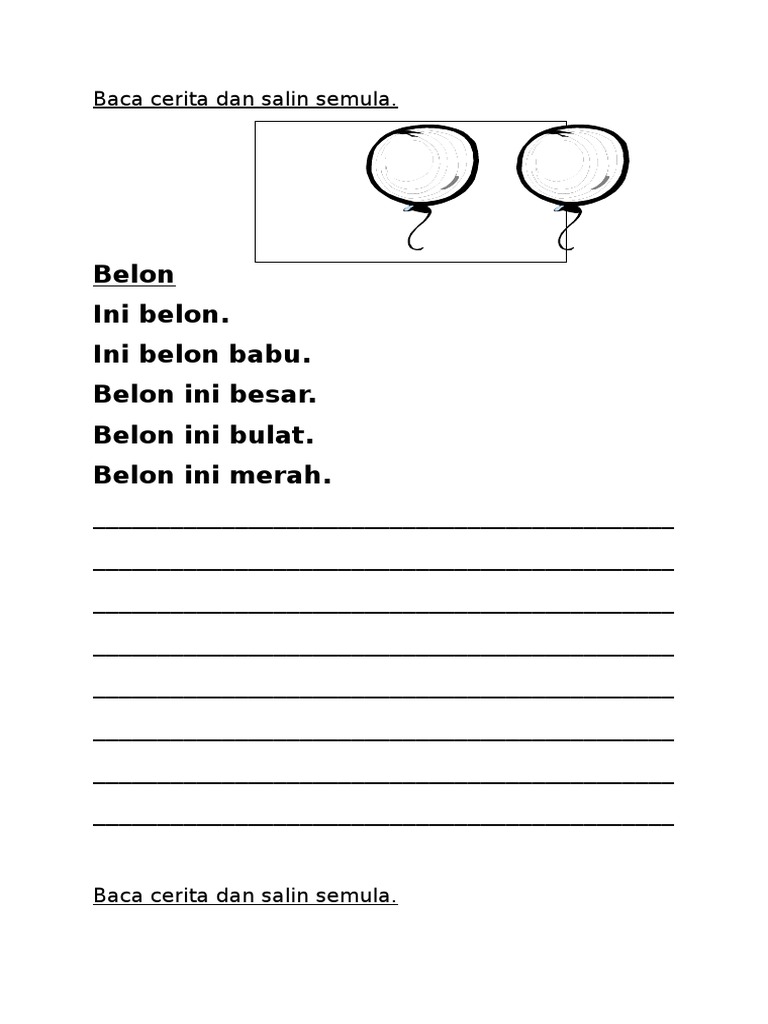 Baca Cerita Dan Salin Semula | PDF