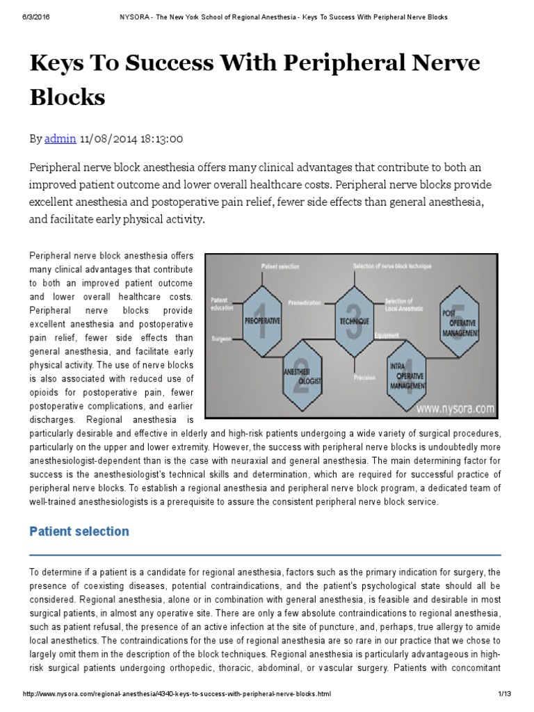 Success in Peripheral Nerve Blocks | PDF | Anesthesia | Surgery