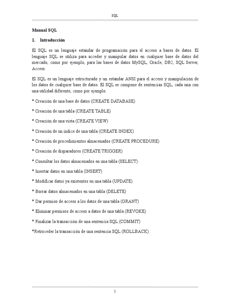 Fundamentos de SQL | PDF | SQL | Tabla (base de datos)