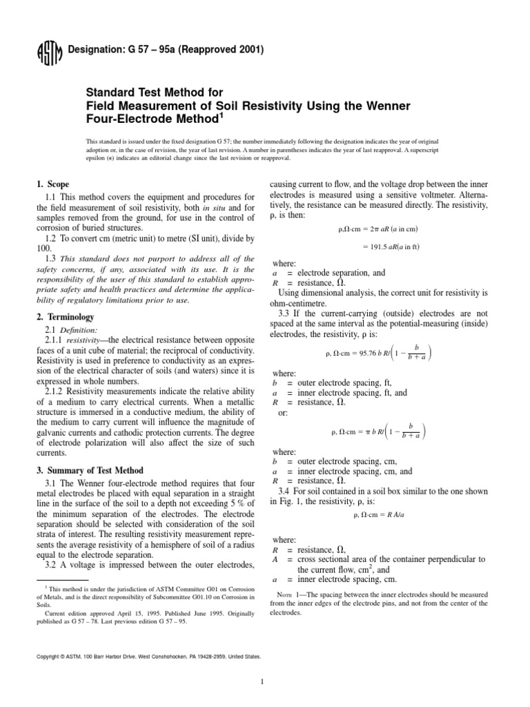 Astm G57 - 95a | PDF | Technology & Engineering